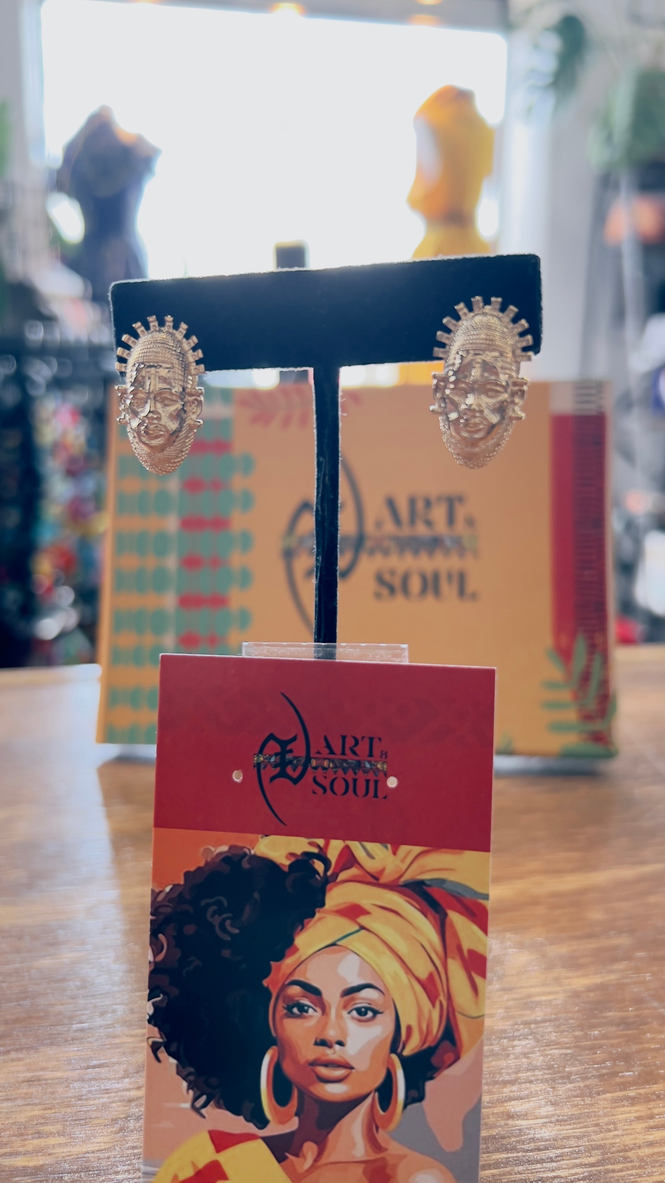 Queen Idia Stud Earrings 👑 – Art & Soul Gallery and Boutique